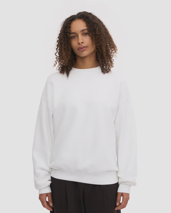 Organic crew sweater optical white – Bold Baguette